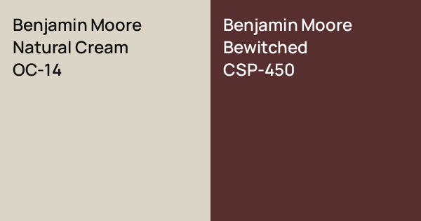 Benjamin Moore Natural Cream vs. Benjamin Moore Bewitched comparison