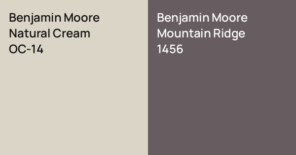 Benjamin Moore Natural Cream vs. Benjamin Moore Mountain Ridge comparison