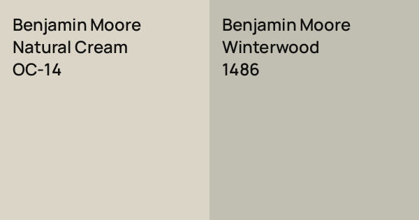 Benjamin Moore Natural Cream vs. Benjamin Moore Winterwood comparison