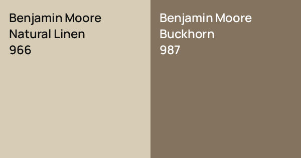 Benjamin Moore Natural Linen vs. Benjamin Moore Buckhorn comparison