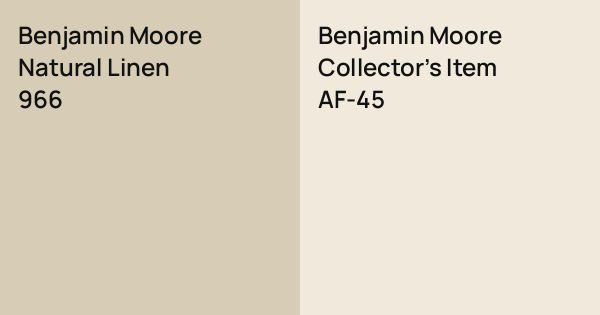 Benjamin Moore Natural Linen vs. Benjamin Moore Collector's Item comparison