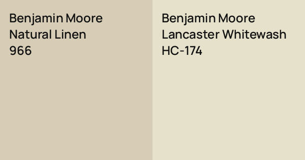 Benjamin Moore Natural Linen vs. Benjamin Moore Lancaster Whitewash ...