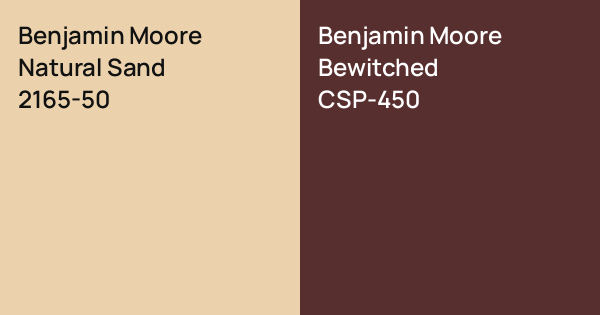 Benjamin Moore Natural Sand vs. Benjamin Moore Bewitched comparison