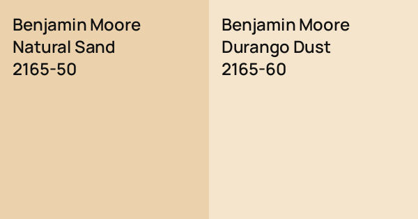 Benjamin Moore Natural Sand vs. Benjamin Moore Durango Dust comparison