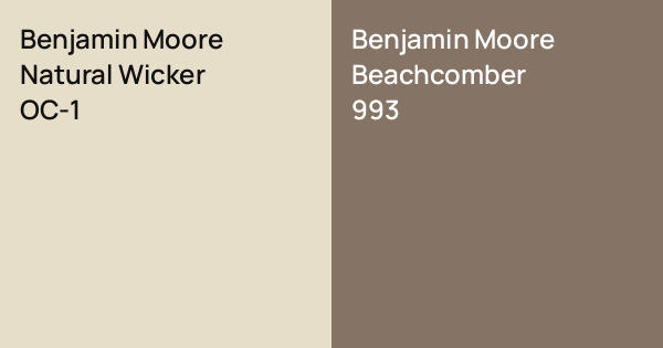 Benjamin Moore Natural Wicker vs. Benjamin Moore Beachcomber comparison
