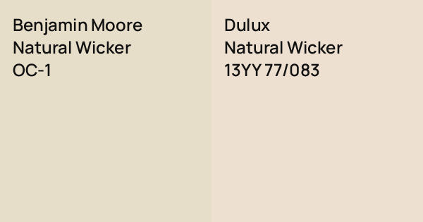 Benjamin Moore Natural Wicker vs. Dulux Natural Wicker comparison