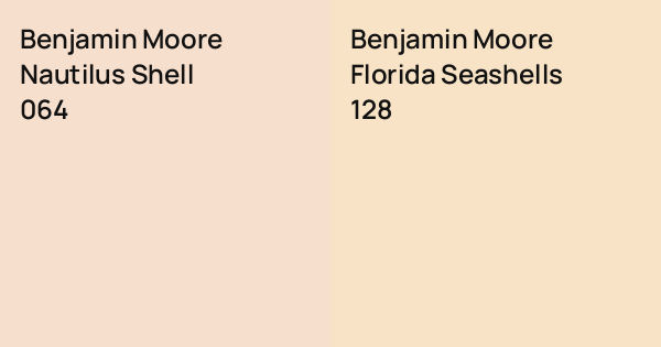 Benjamin Moore Nautilus Shell vs. Benjamin Moore Florida Seashells ...