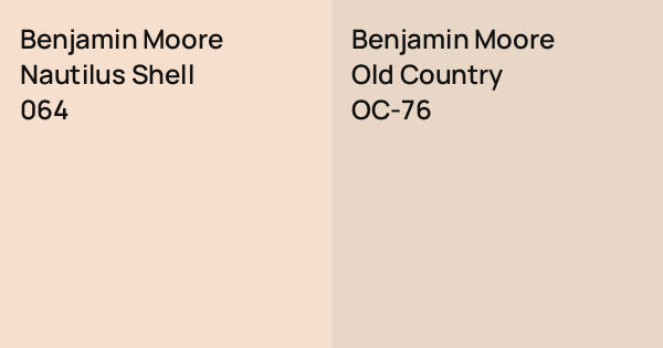 Benjamin Moore Nautilus Shell vs. Benjamin Moore Old Country comparison