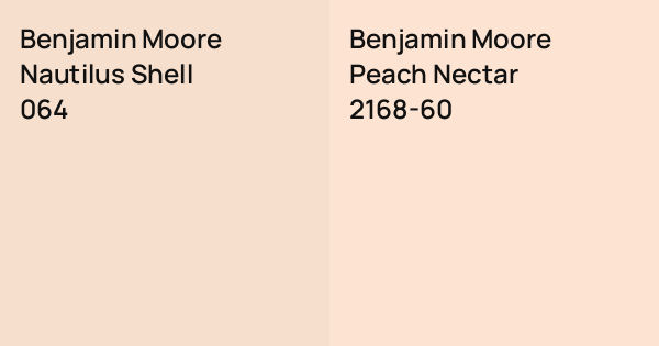 Benjamin Moore Nautilus Shell vs. Benjamin Moore Peach Nectar comparison