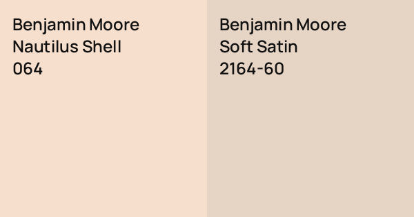 Benjamin Moore Nautilus Shell vs. Benjamin Moore Soft Satin comparison