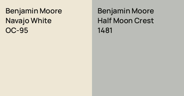Benjamin Moore Navajo White vs. Benjamin Moore Half Moon Crest comparison