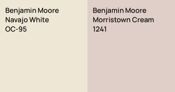 Benjamin Moore Navajo White vs. Benjamin Moore Morristown Cream comparison