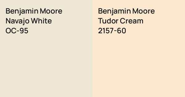 Benjamin Moore Navajo White vs. Benjamin Moore Tudor Cream comparison