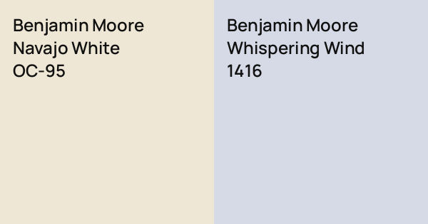 Benjamin Moore Navajo White vs. Benjamin Moore Whispering Wind comparison