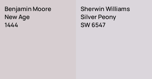 Benjamin Moore New Age vs. Sherwin Williams Silver Peony comparison
