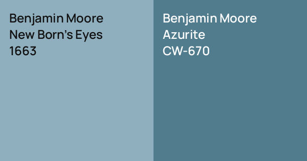 Benjamin Moore New Born's Eyes vs. Benjamin Moore Azurite comparison