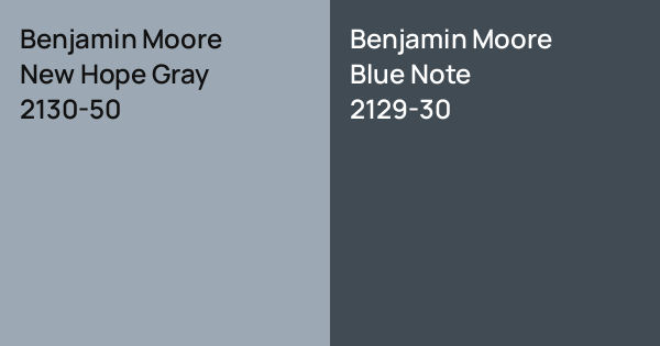 Benjamin Moore New Hope Gray vs. Benjamin Moore Blue Note comparison