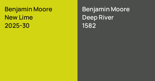 Benjamin Moore New Lime vs. Benjamin Moore Deep River comparison