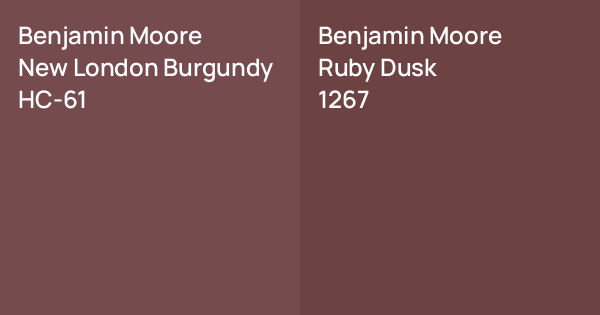 Benjamin Moore New London Burgundy vs. Benjamin Moore Ruby Dusk comparison