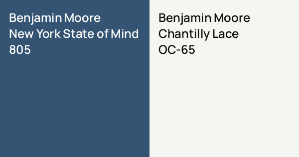 Benjamin Moore New York State of Mind vs. Benjamin Moore Chantilly Lace ...