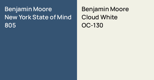 Benjamin Moore New York State of Mind vs. Benjamin Moore Cloud White ...