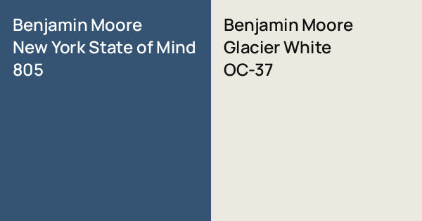 Benjamin Moore New York State of Mind vs. Benjamin Moore Glacier White ...