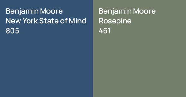 Benjamin Moore New York State of Mind vs. Benjamin Moore Rosepine ...