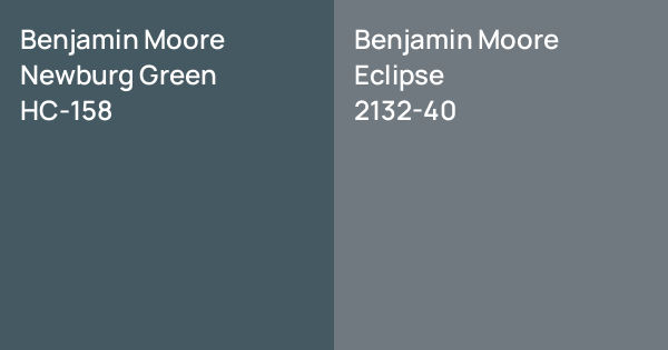 Benjamin Moore Newburg Green vs. Benjamin Moore Eclipse comparison