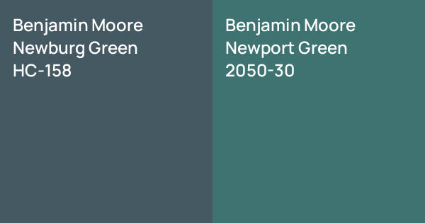 Benjamin Moore Newburg Green vs. Benjamin Moore Newport Green comparison