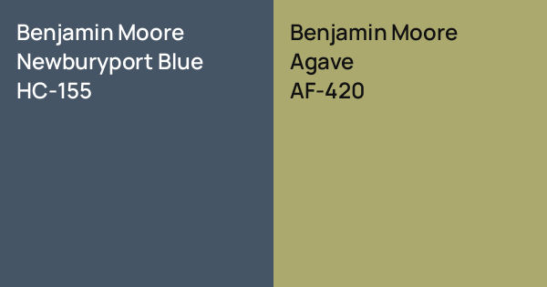 Benjamin Moore Newburyport Blue vs. Benjamin Moore Agave comparison
