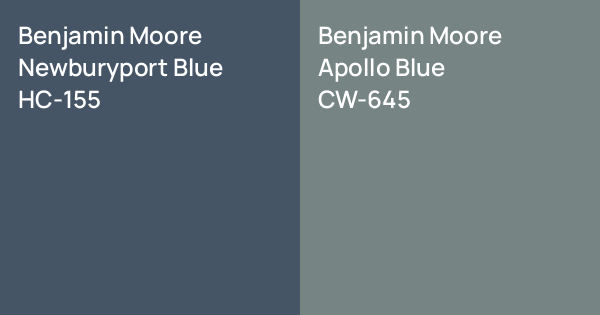 Benjamin Moore Newburyport Blue vs. Benjamin Moore Apollo Blue comparison
