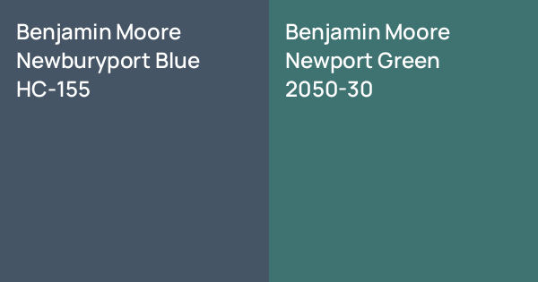 Benjamin Moore Newburyport Blue vs. Benjamin Moore Newport Green comparison