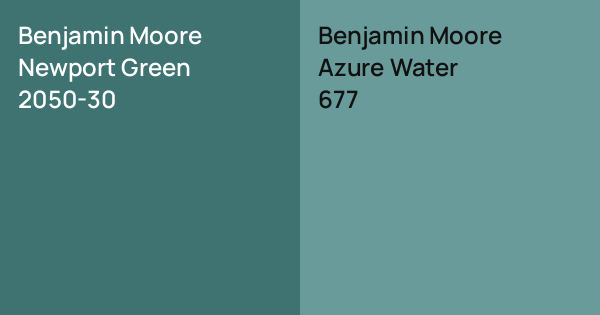 Benjamin Moore Newport Green vs. Benjamin Moore Azure Water comparison