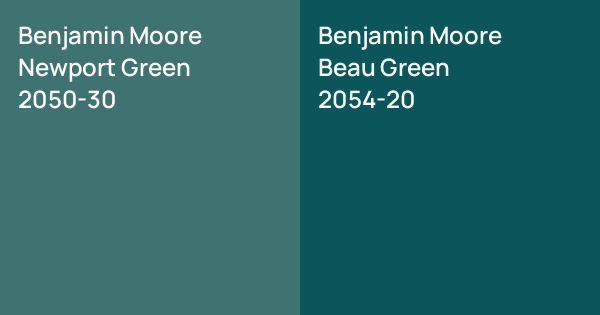 Benjamin Moore Newport Green vs. Benjamin Moore Beau Green comparison