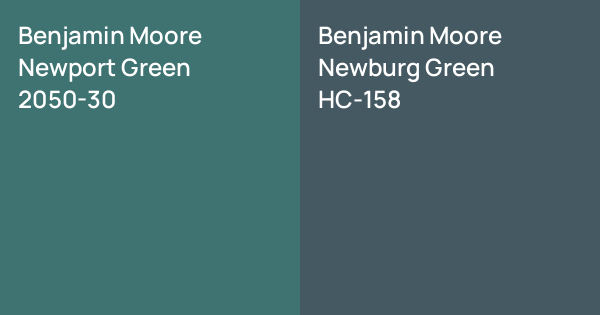 Benjamin Moore Newport Green vs. Benjamin Moore Newburg Green comparison