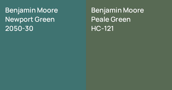 Benjamin Moore Newport Green vs. Benjamin Moore Peale Green comparison
