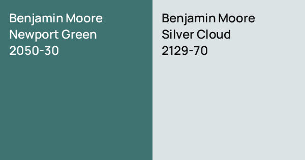 Benjamin Moore Newport Green vs. Benjamin Moore Silver Cloud comparison