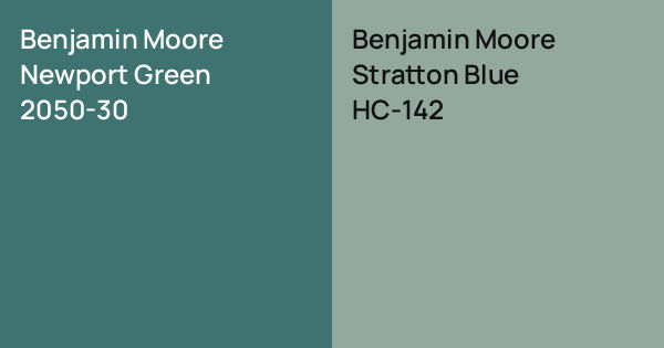 Benjamin Moore Newport Green vs. Benjamin Moore Stratton Blue comparison