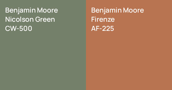 Benjamin Moore Nicolson Green vs. Benjamin Moore Firenze comparison