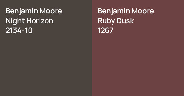 Benjamin Moore Night Horizon vs. Benjamin Moore Ruby Dusk comparison