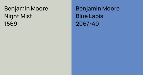 Benjamin Moore Night Mist vs. Benjamin Moore Blue Lapis comparison