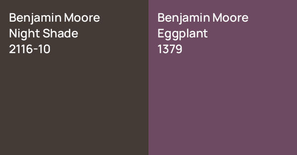 Benjamin Moore Night Shade vs. Benjamin Moore Eggplant comparison