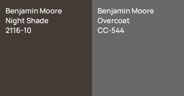 Benjamin Moore Night Shade vs. Benjamin Moore Overcoat comparison
