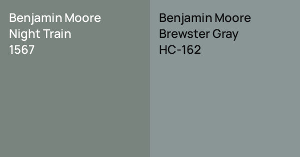 Benjamin Moore Night Train vs. Benjamin Moore Brewster Gray comparison