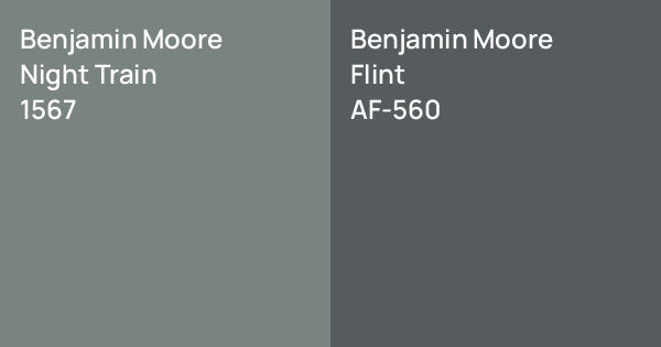 Benjamin Moore Night Train vs. Benjamin Moore Flint comparison