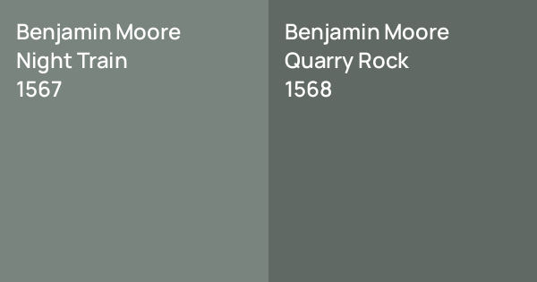 Benjamin Moore Night Train vs. Benjamin Moore Quarry Rock comparison