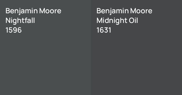 Benjamin Moore Nightfall vs. Benjamin Moore Midnight Oil comparison