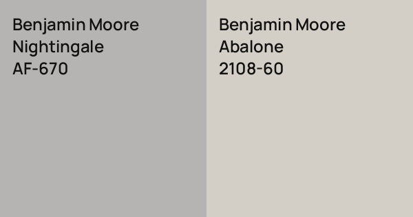 Benjamin Moore Nightingale vs. Benjamin Moore Abalone comparison