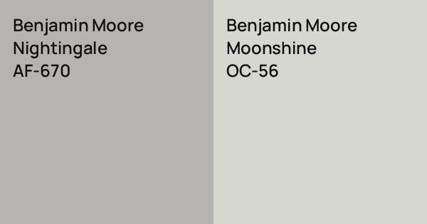 Benjamin Moore Nightingale vs. Benjamin Moore Moonshine comparison