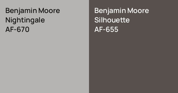 Benjamin Moore Nightingale vs. Benjamin Moore Silhouette comparison